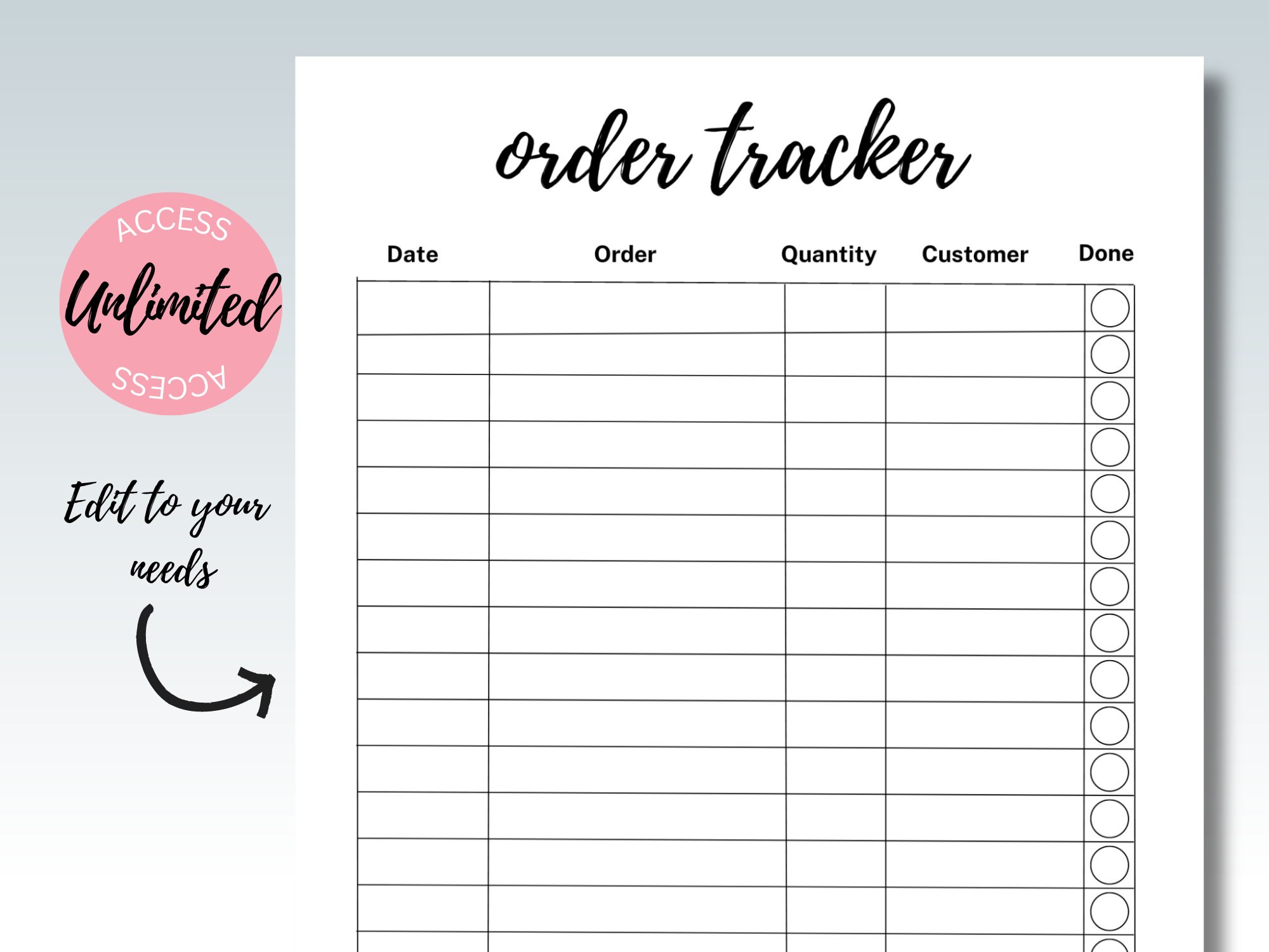 Order Tracker Sales Tracker Shopping Tracker Order Form Order Log - Etsy