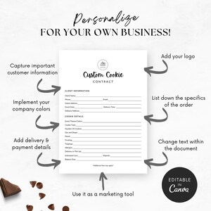 Printable Cookie Contract Template, Editable Bakery Biscuit Agreement ...