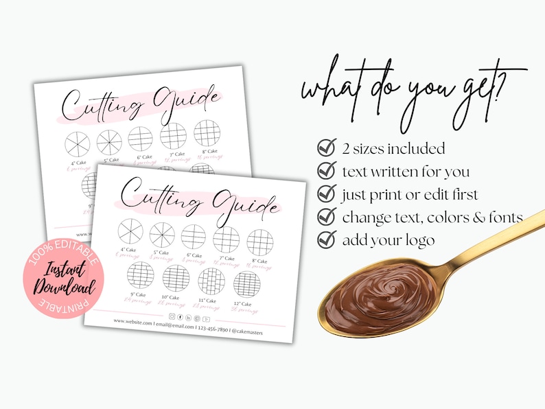 Round Cake Cutting Guide Digital Download Baker Instructions Tiered ...