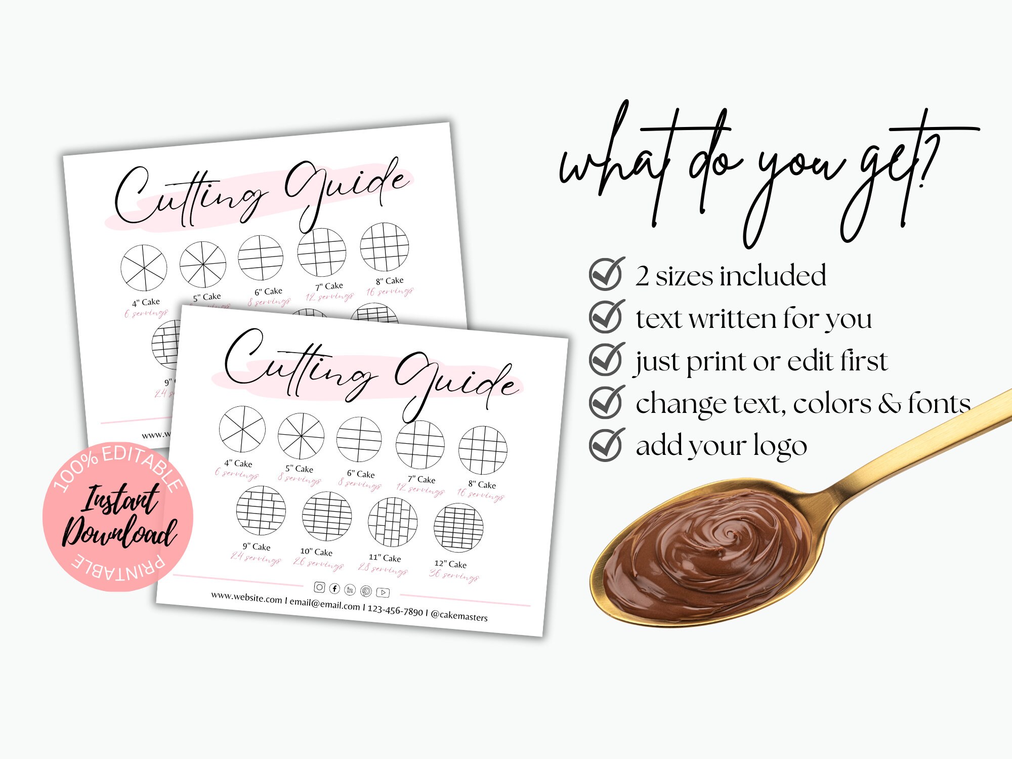 Round Cake Cutting Guide Digital Download Baker Instructions Tiered ...