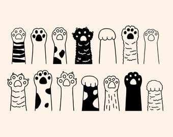 Cat Paw Dog Paw Print Svg. Vector Cut File for Cricut, Silhouette, Png ...