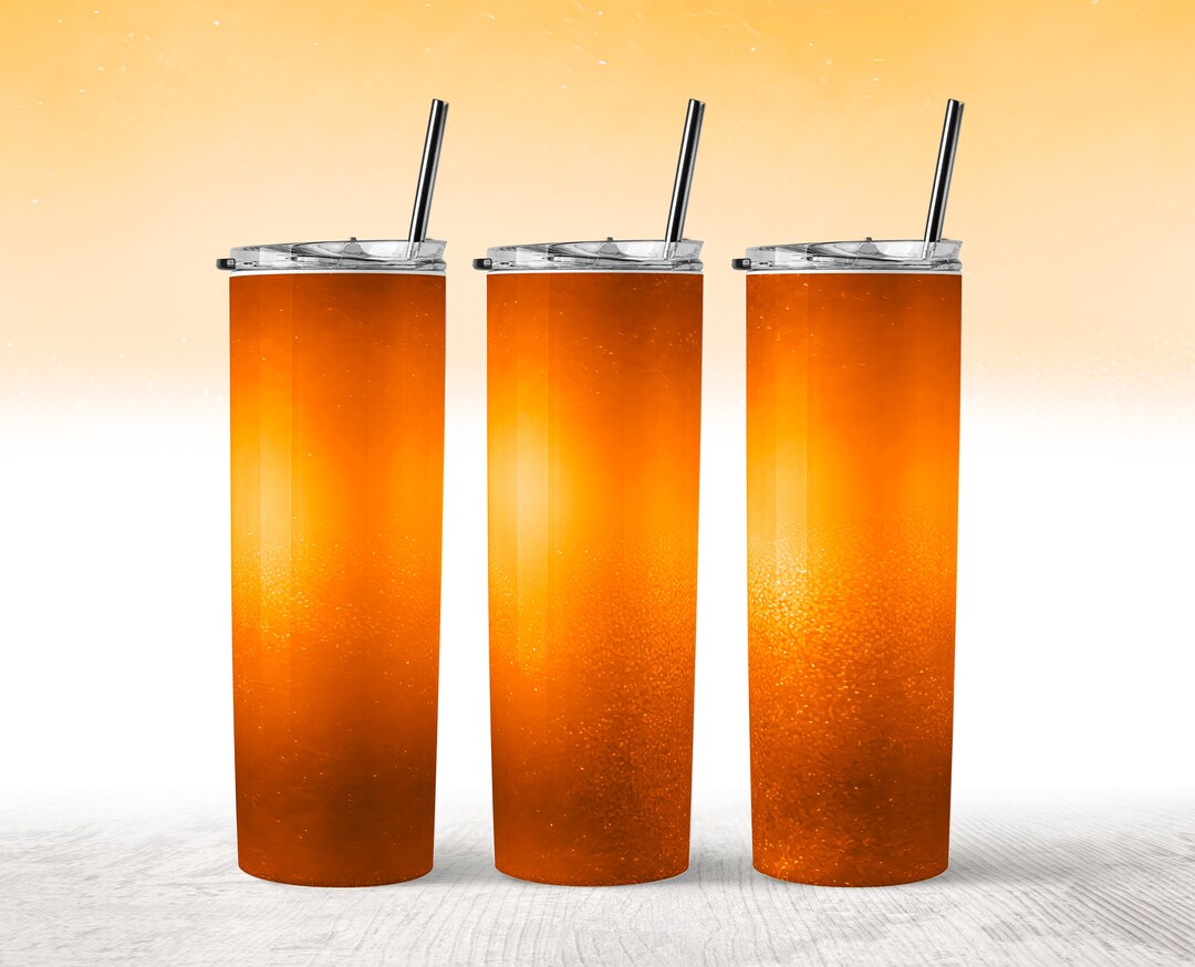 Orange Glitter Ombre Tumbler Wrap, Orange Sublimation Design, 20 Oz ...