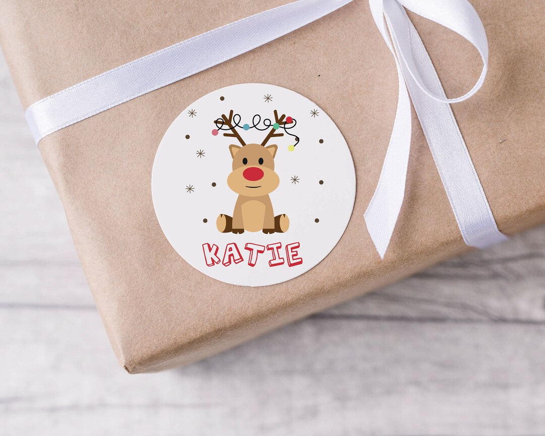 Personalised Reindeer Stickers, Christmas Labels, Festive Stickers ...