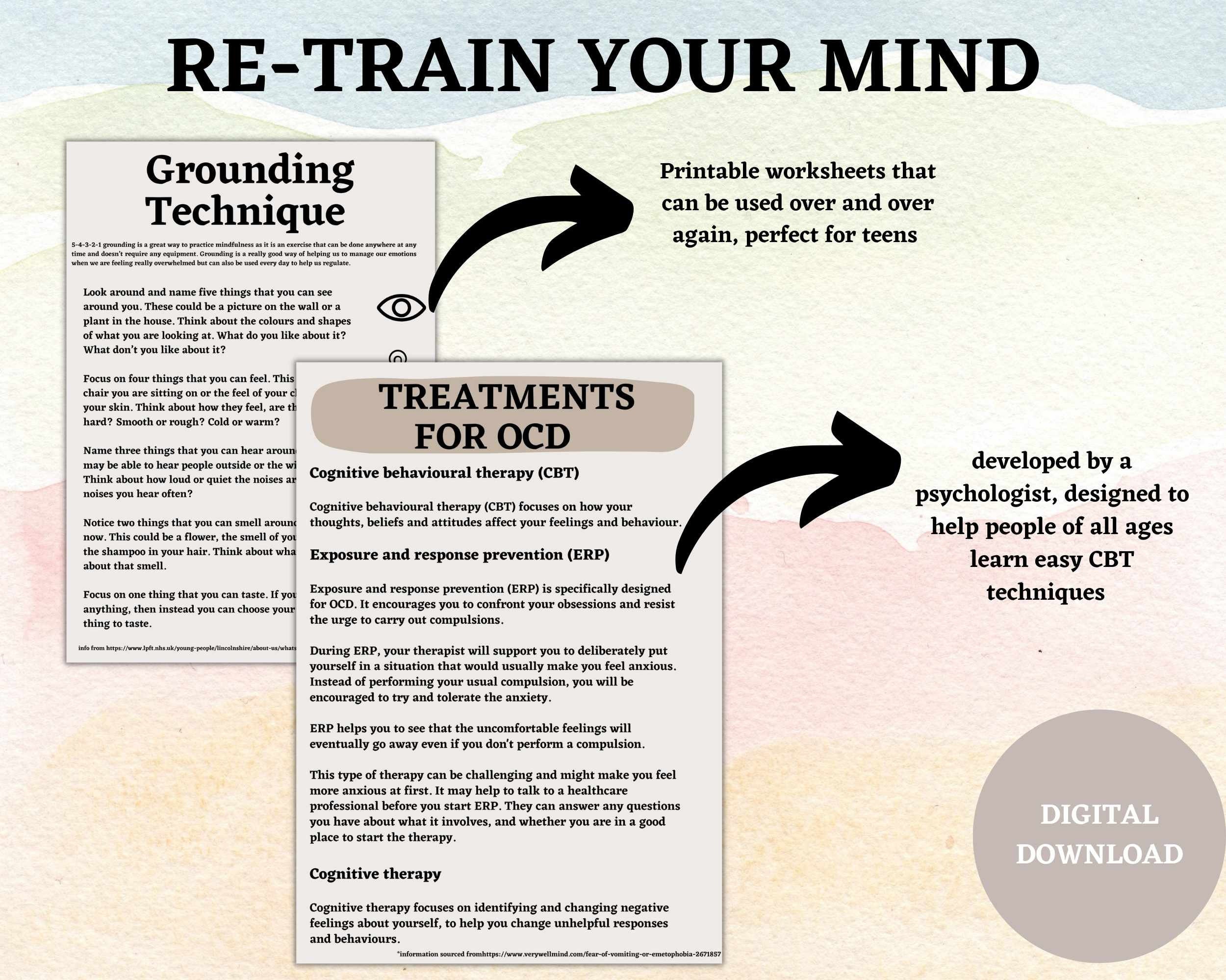 OCD Recovery, OCD Help Workbook CBT Printable Ocd Worksheets Ocd Help ...