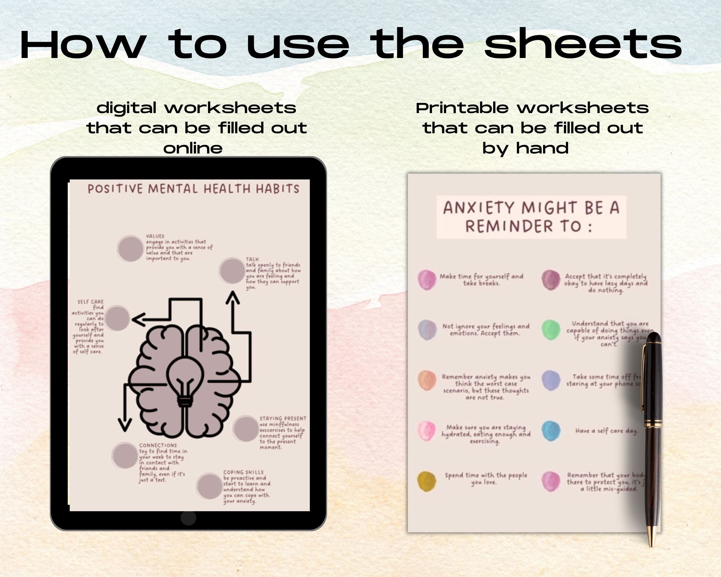 Anxiety Flashcards & Workbook, Anxiety Help Coping Cards for Teens ...