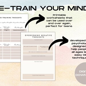 Phobia CBT Worksheets, Mental Health Planner |CBT Printable Worksheet ...