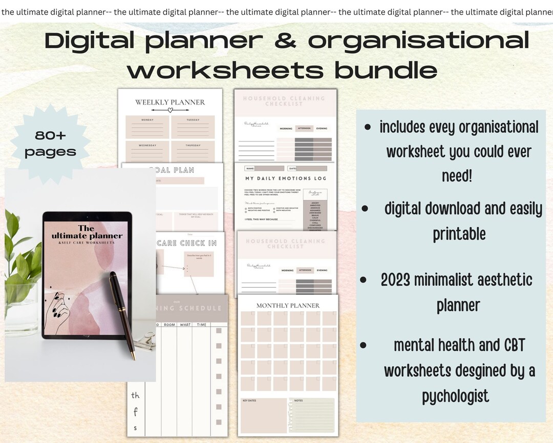 The Ultimate Digital Planner and Organisational Worksheet Bundle ...