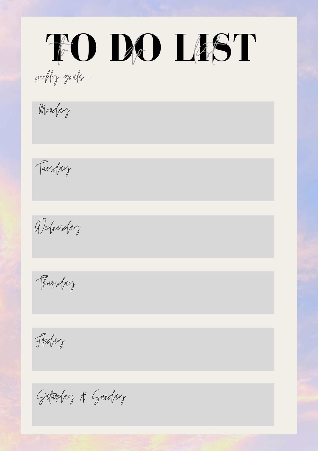 Printable Minimalistic to Do List | Printable Daily Planner A4 ...
