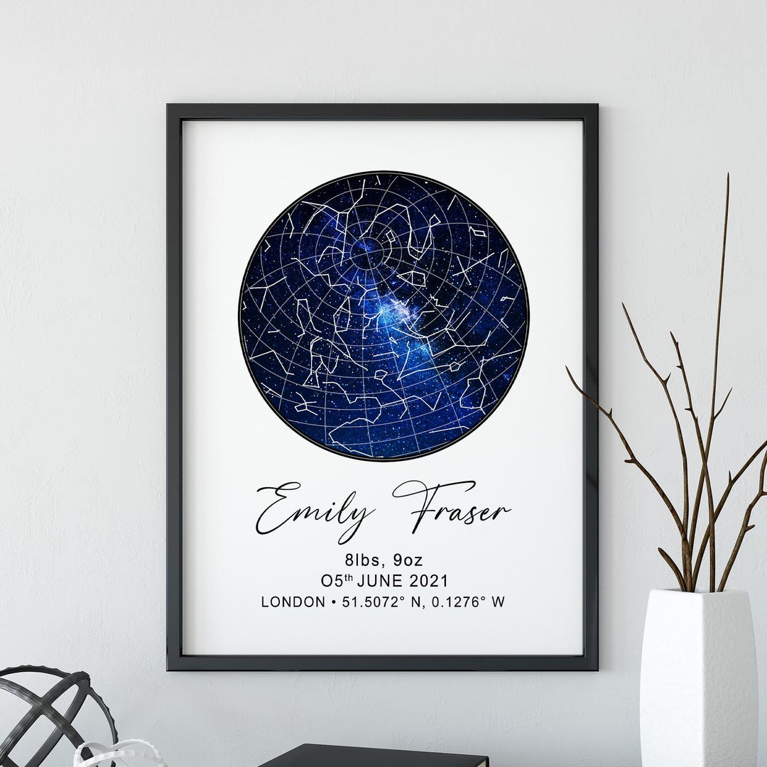 Custom Baby Star Map, Unique New Baby Constellation Gift, - First ...