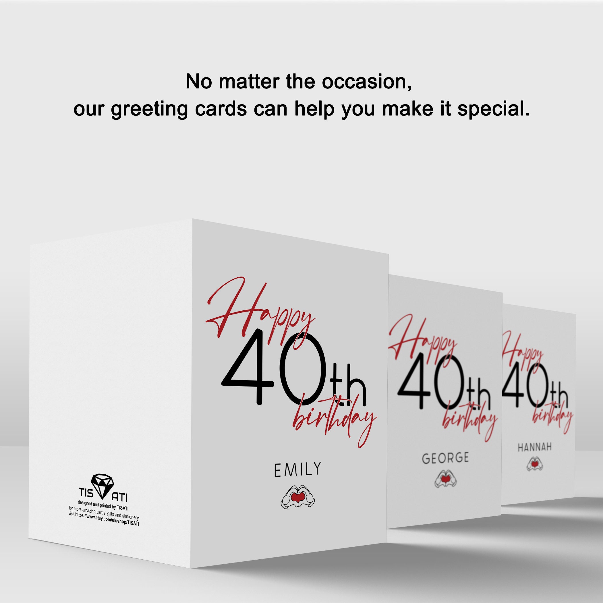 Happy 40th Birthday Name Card Custom Birthday Card 40 - Etsy