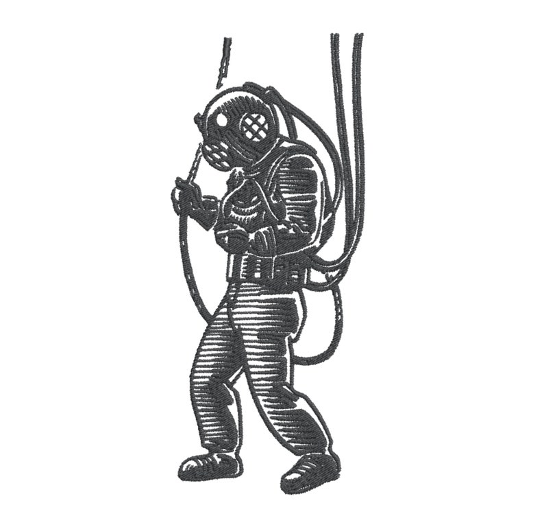 Deep Sea Diver Machine Embroidery File - Etsy