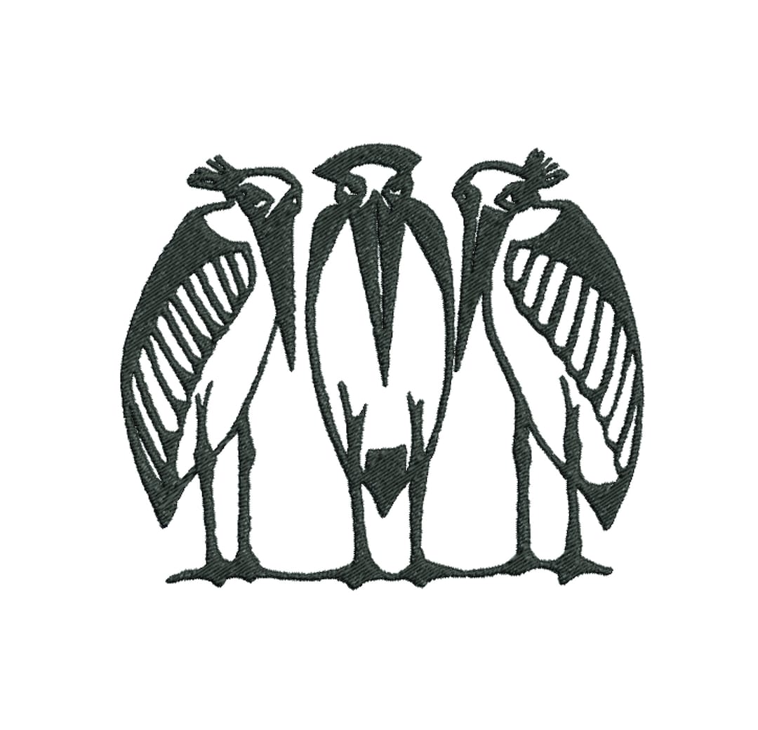 Three Marabou Embroidery Design File in 3 Size - Etsy