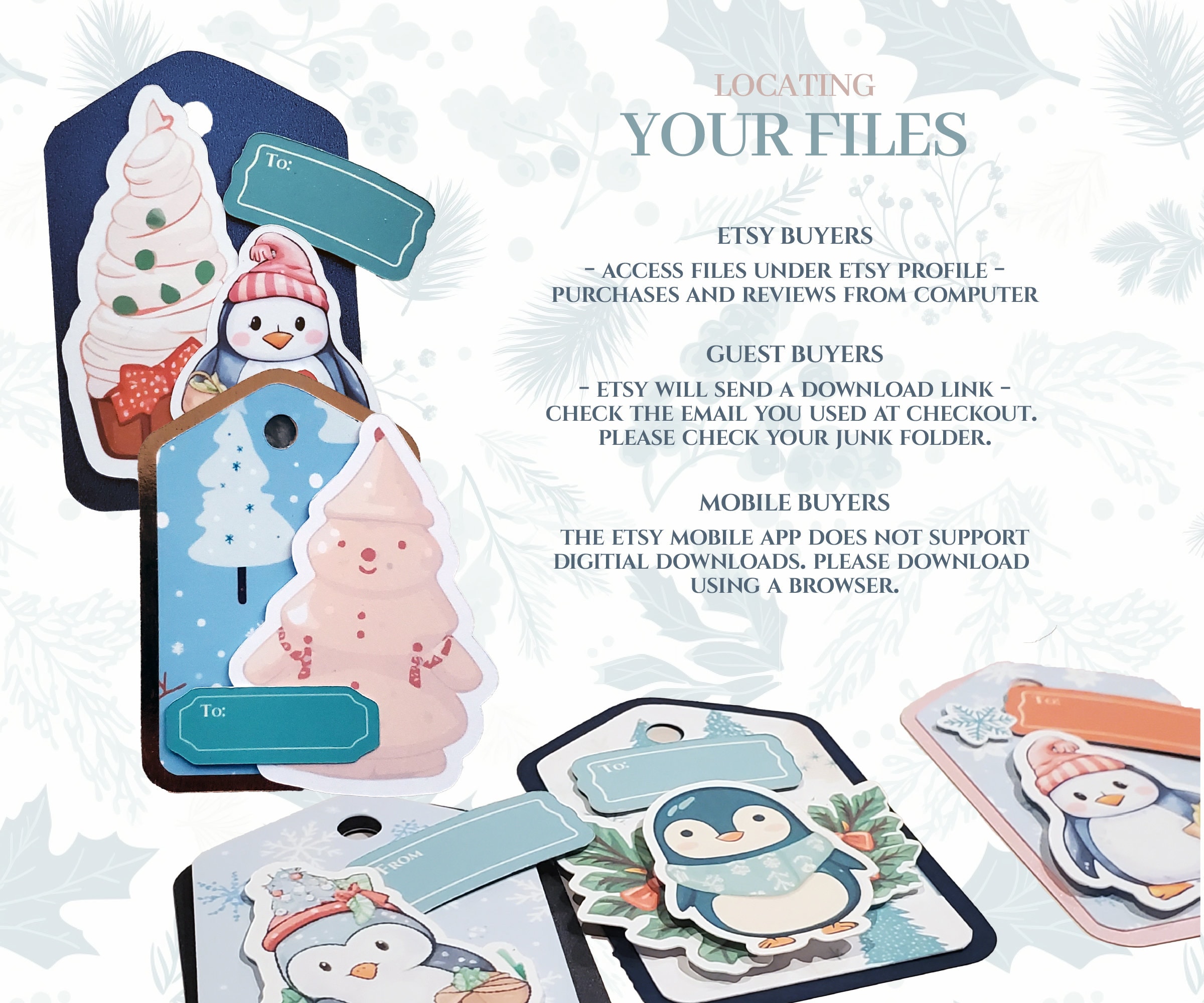 Snowman and Penguin Printable Craft Kit DIY Christmas Gift Tags, Family ...