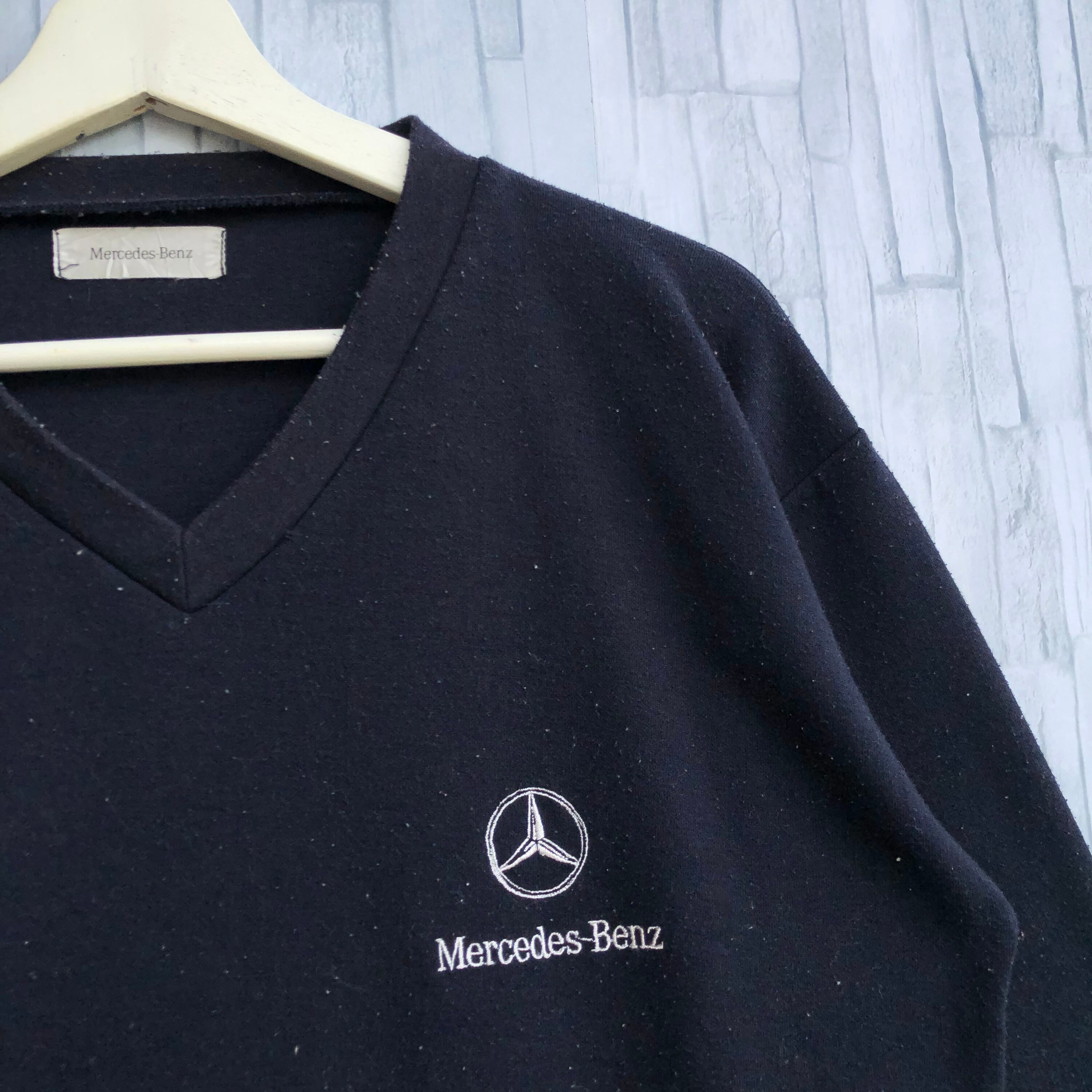 Vintage Mercedes Benz Sweatshirt Embroidery Small Logo Spellout Jumper ...