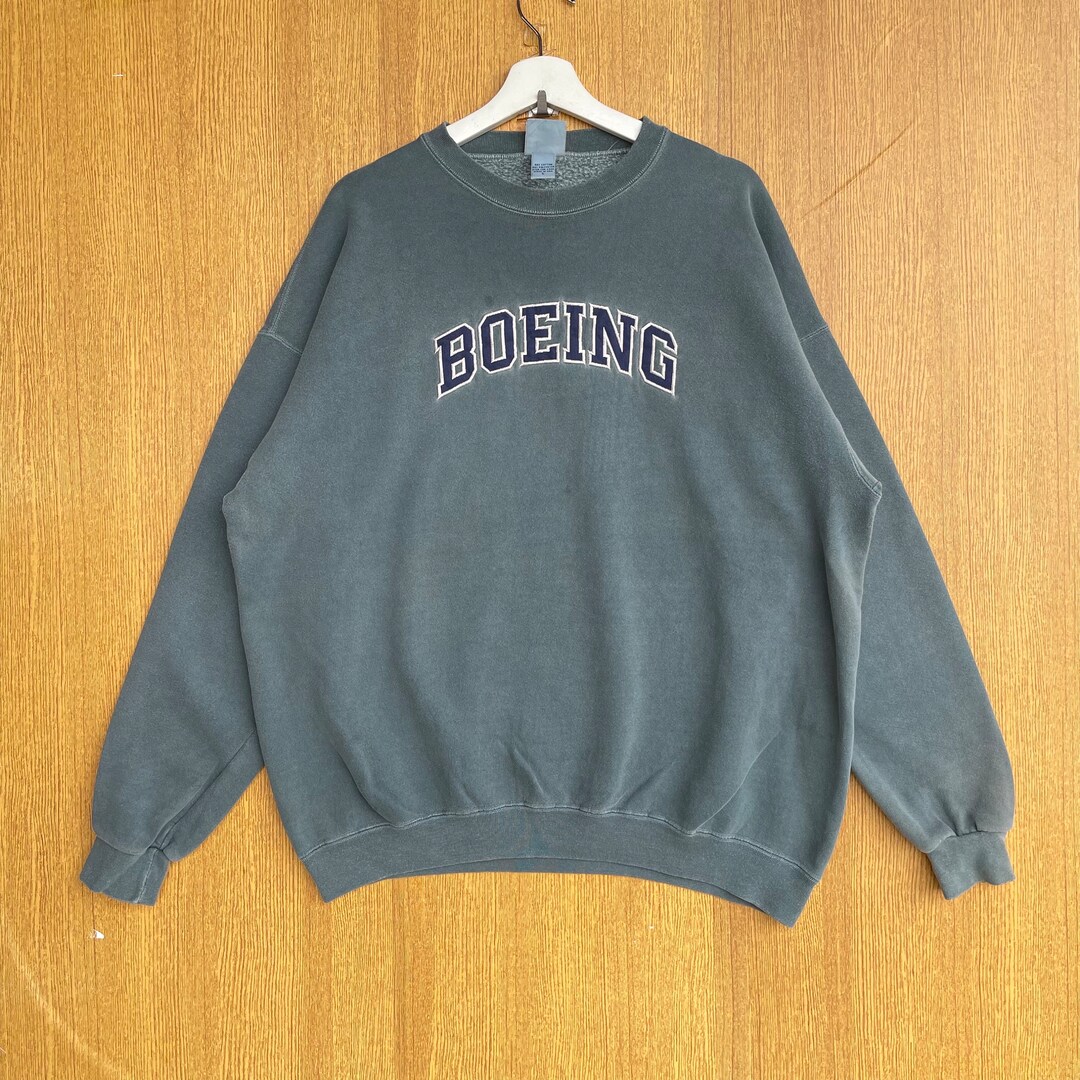 Vintage Boeing Jet Sweatshirt Embroidered Spellout Jumper Pullover - Etsy