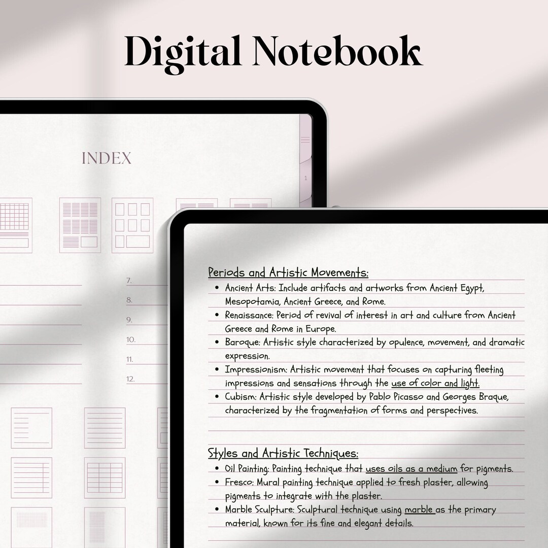 Digital Notebook: 20 Note-taking Templates for Goodnotes, Ipad, Android ...