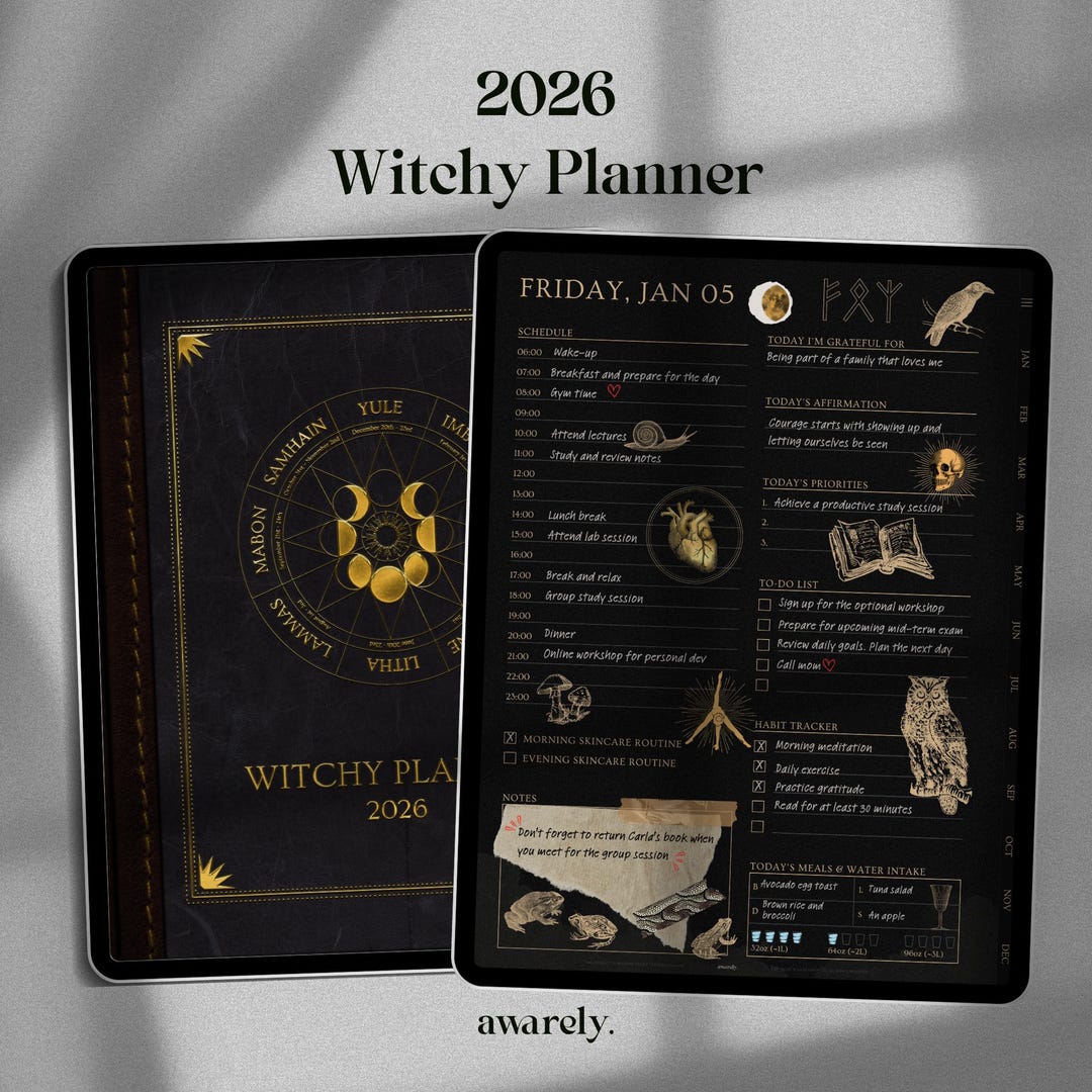 2026 Witchy Digital Planner: Daily, Weekly, Monthly (PDF) - Etsy