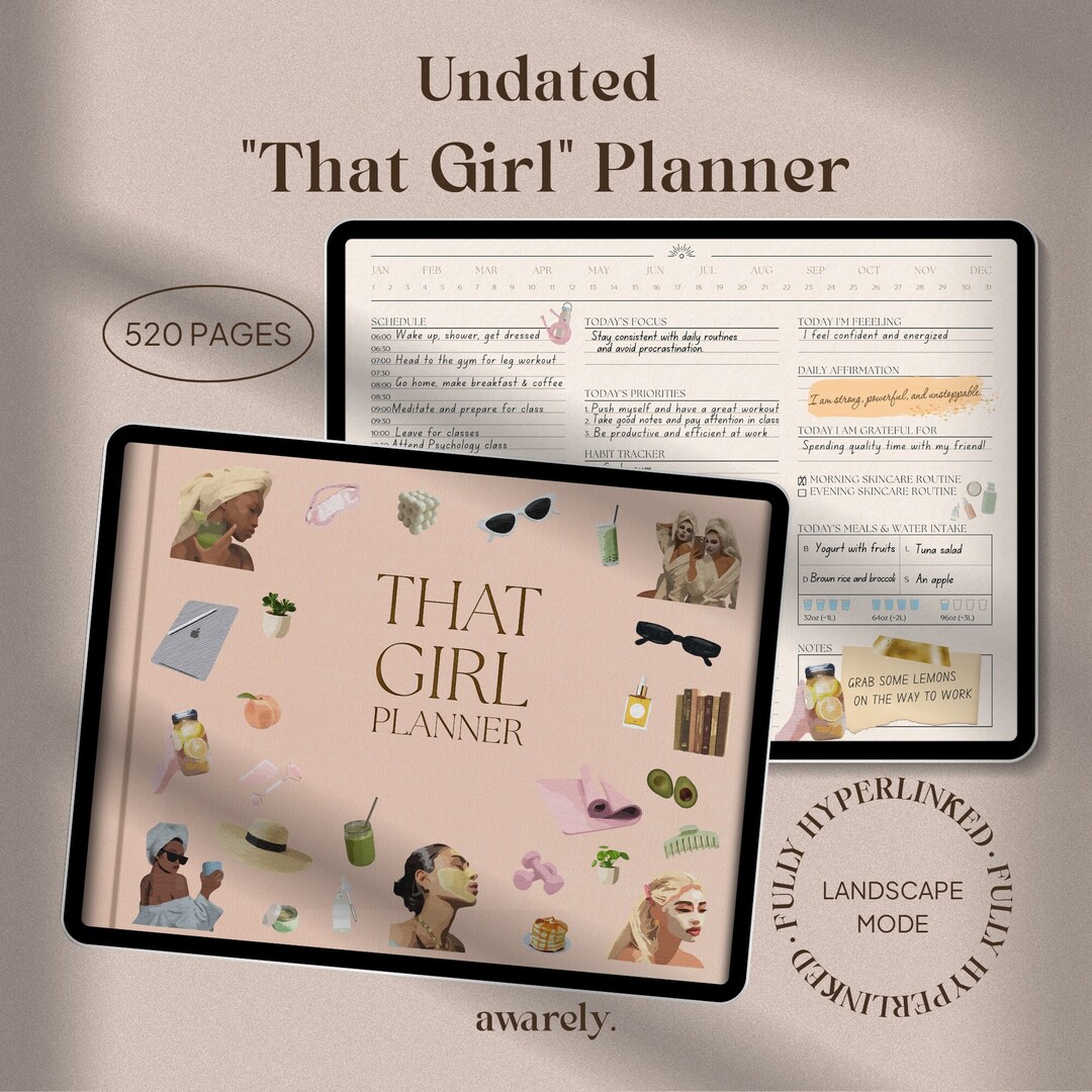 THAT GIRL Undated Digital Daily, Weekly, Monthly Goodnotes iPad Planner ...