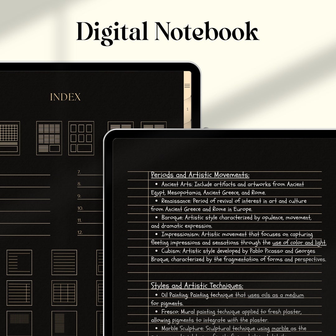 Digital Notebook: 20 Note-taking Templates for Goodnotes, Ipad, Android ...