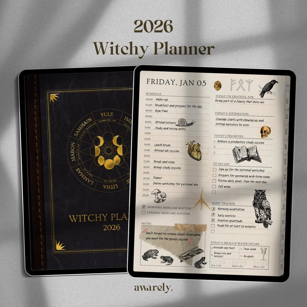2026 Witchy Digital Planner: Daily, Weekly, Monthly (hyperlinked PDF ...