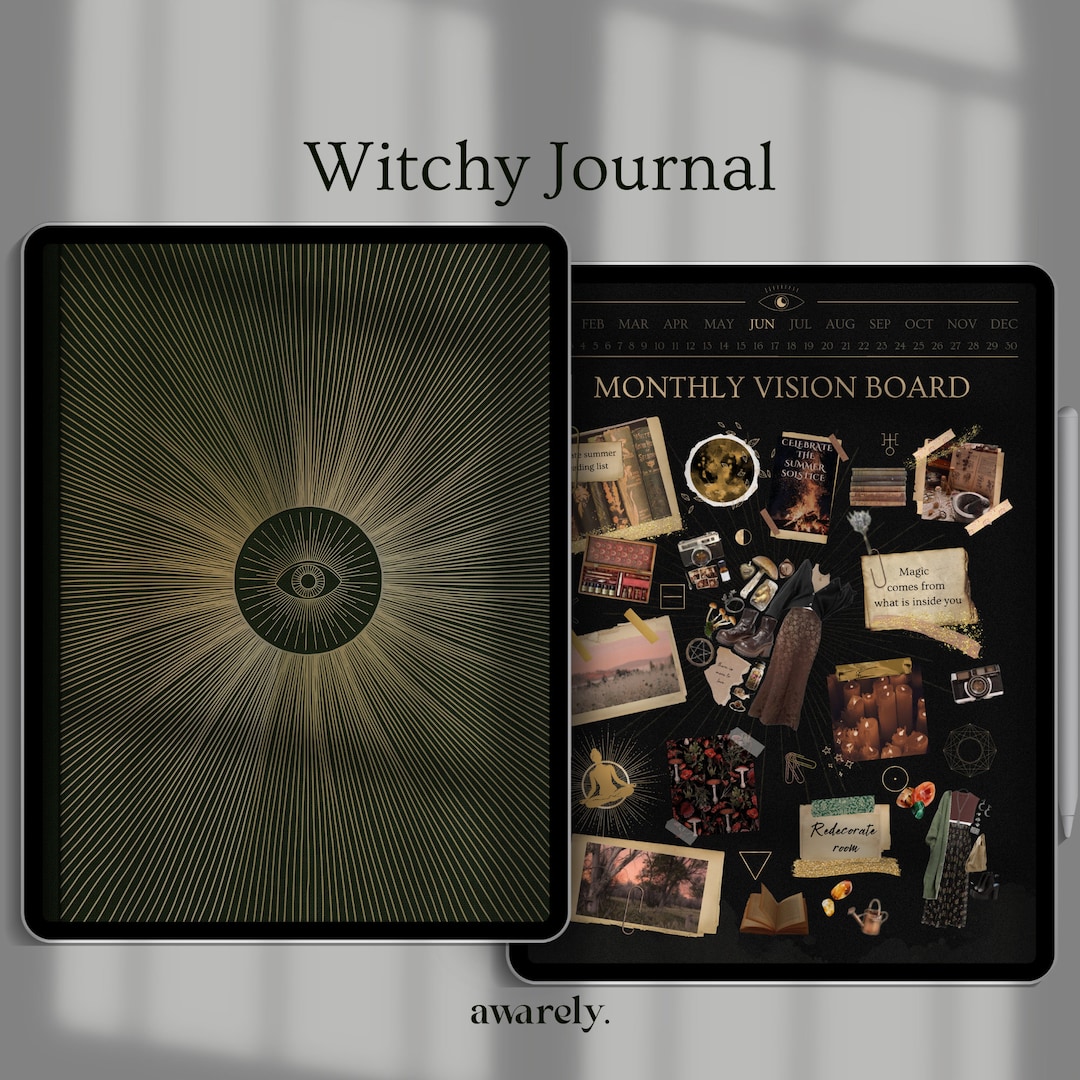 Witchy Digital Journal: Undated Daily Planner, Stickers (PDF) - Etsy