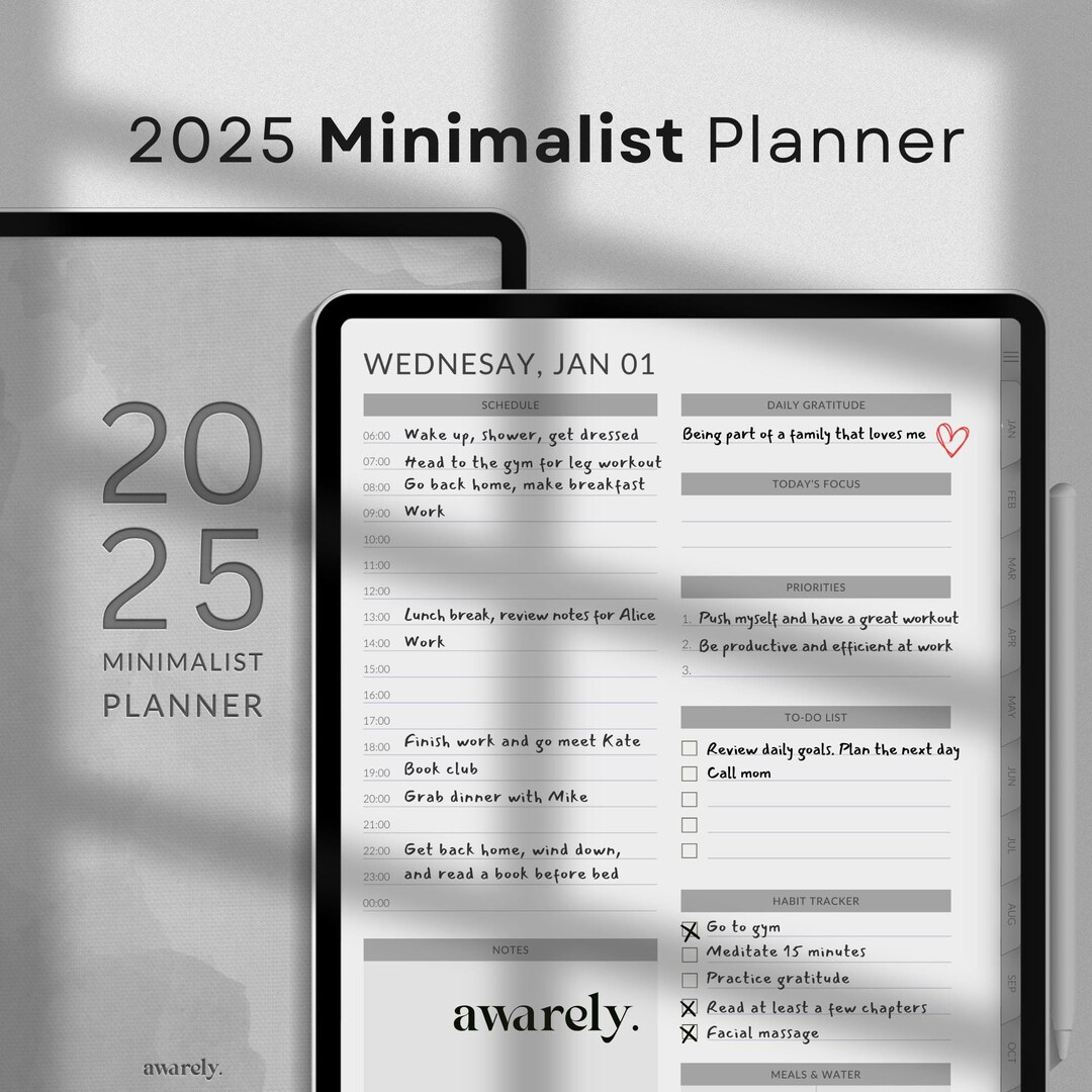 Minimalist 2025 Digital Planner | Daily, Weekly, Monthly Goodnotes iPad ...