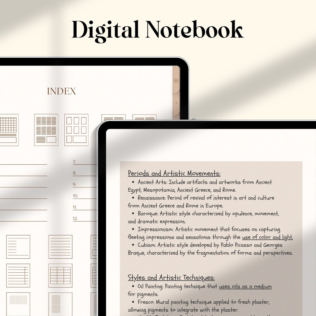 Digital Notebook, 20 Note-taking Templates, Daily Weekly Monthly ...