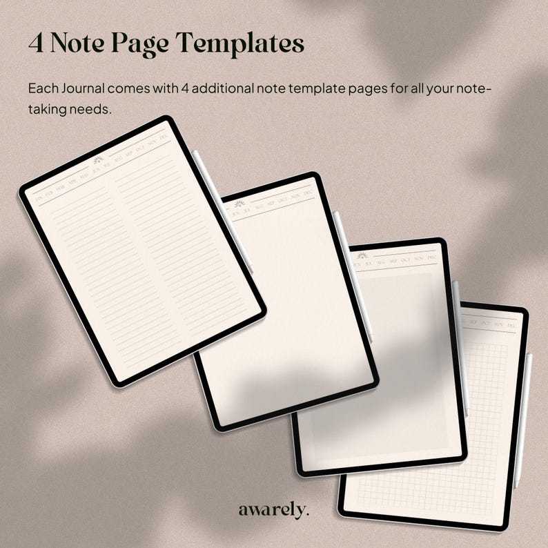 Minimalist Digital Daily Journal: Undated Lined Notebook (PDF) - Etsy