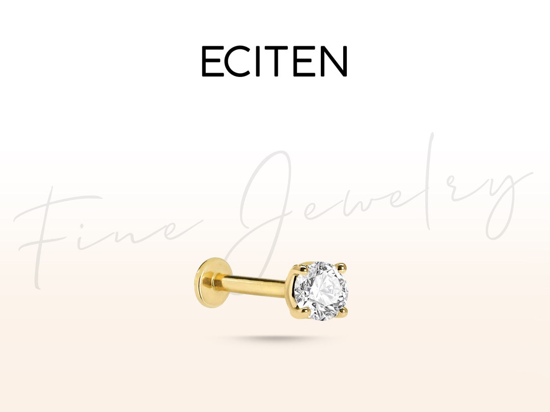 Diamond Solitaire Lip and Nose Piercing,minimalist Stud Lip Piercing in ...