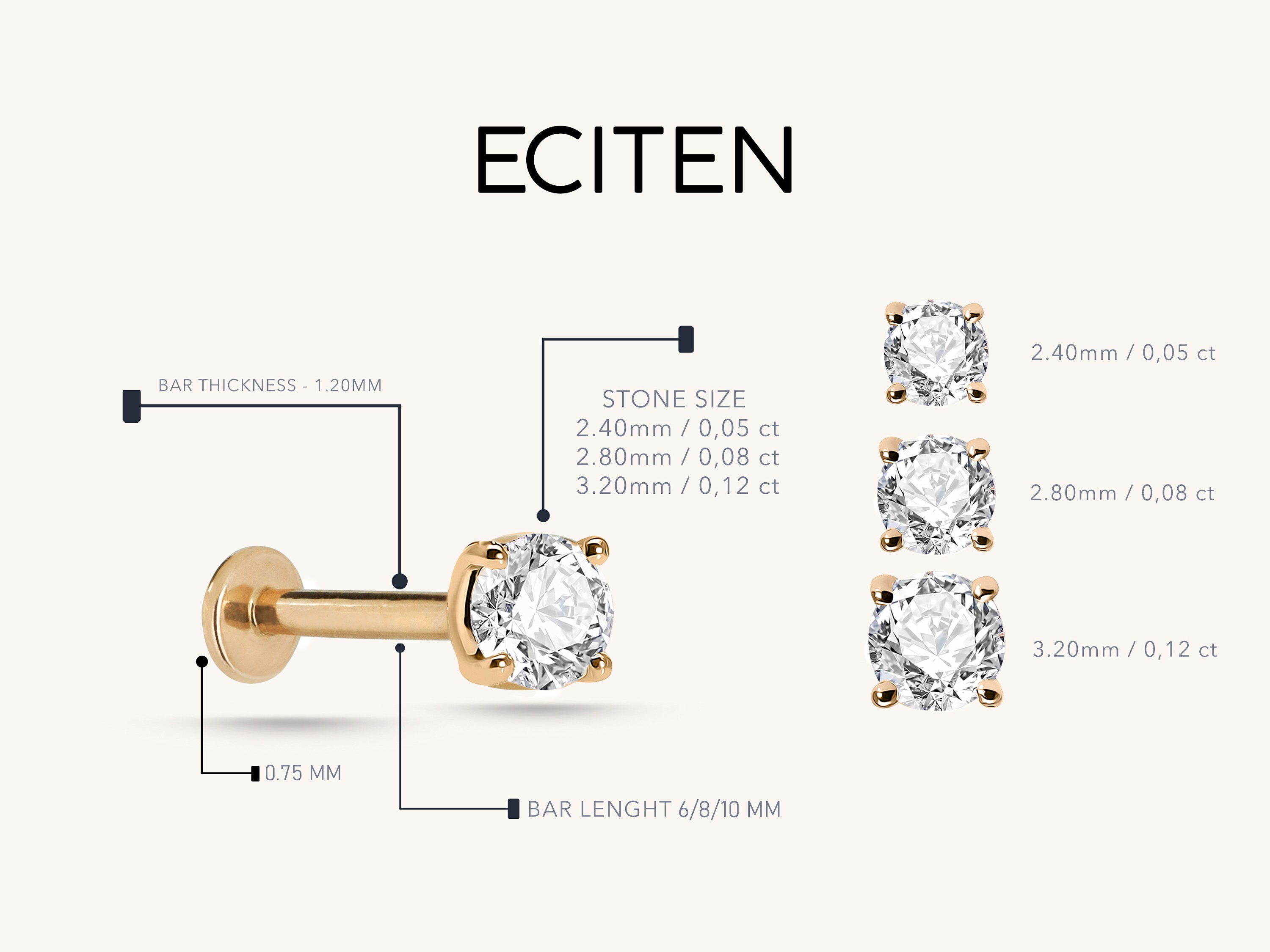 Diamond Solitaire Lip and Nose Piercing,minimalist Stud Lip Piercing in ...