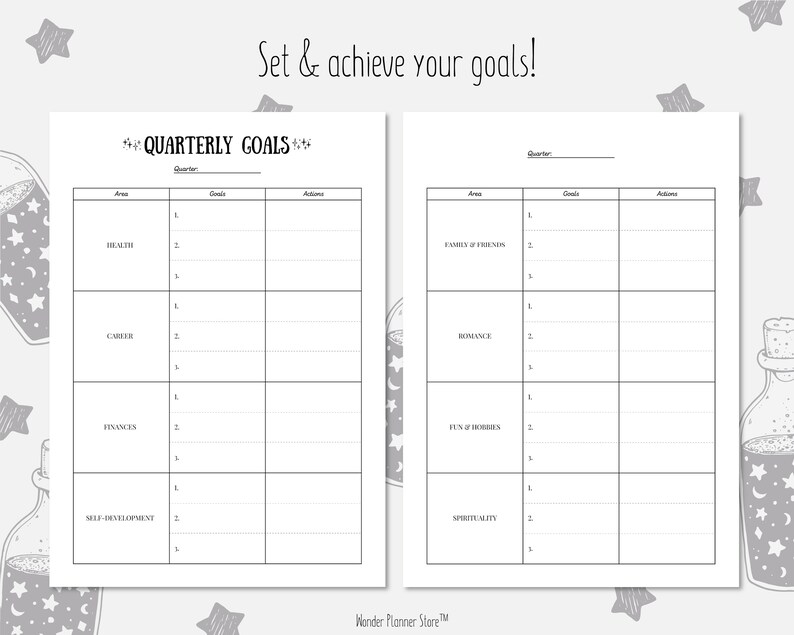 Quarterly Goal Planner | Printable PDF | A4, A5, Letter Format - Etsy