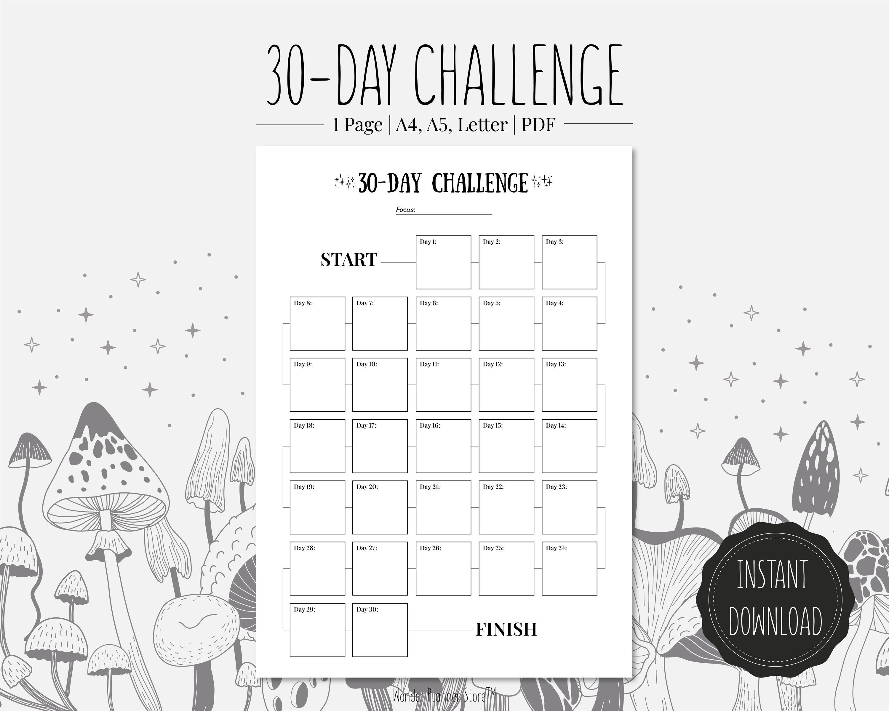 30-day Challenge | Printable PDF | A4, A5, Letter Format - Etsy