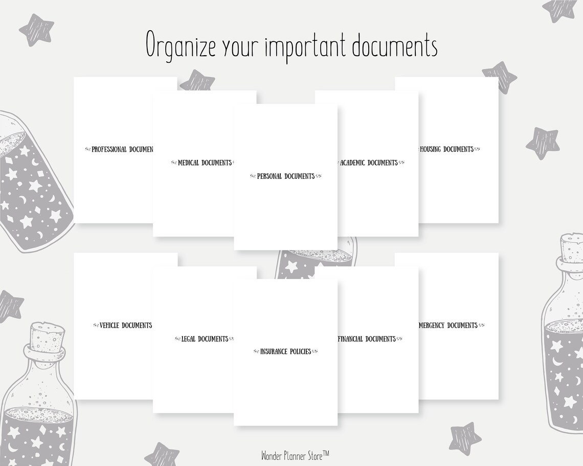 Emergency Binder Index Page & Tab Dividers | Printable PDF | A4, A5 ...