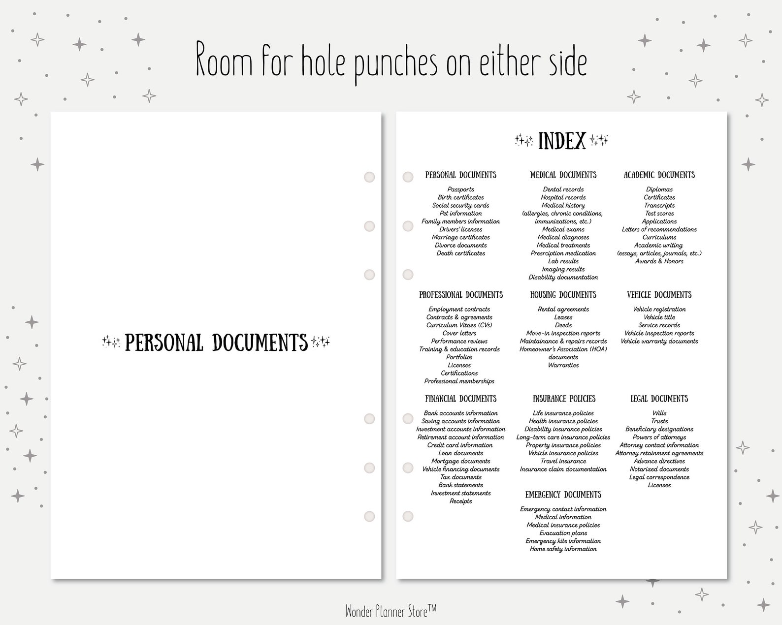 Emergency Binder Index Page & Tab Dividers | Printable PDF | A4, A5 ...