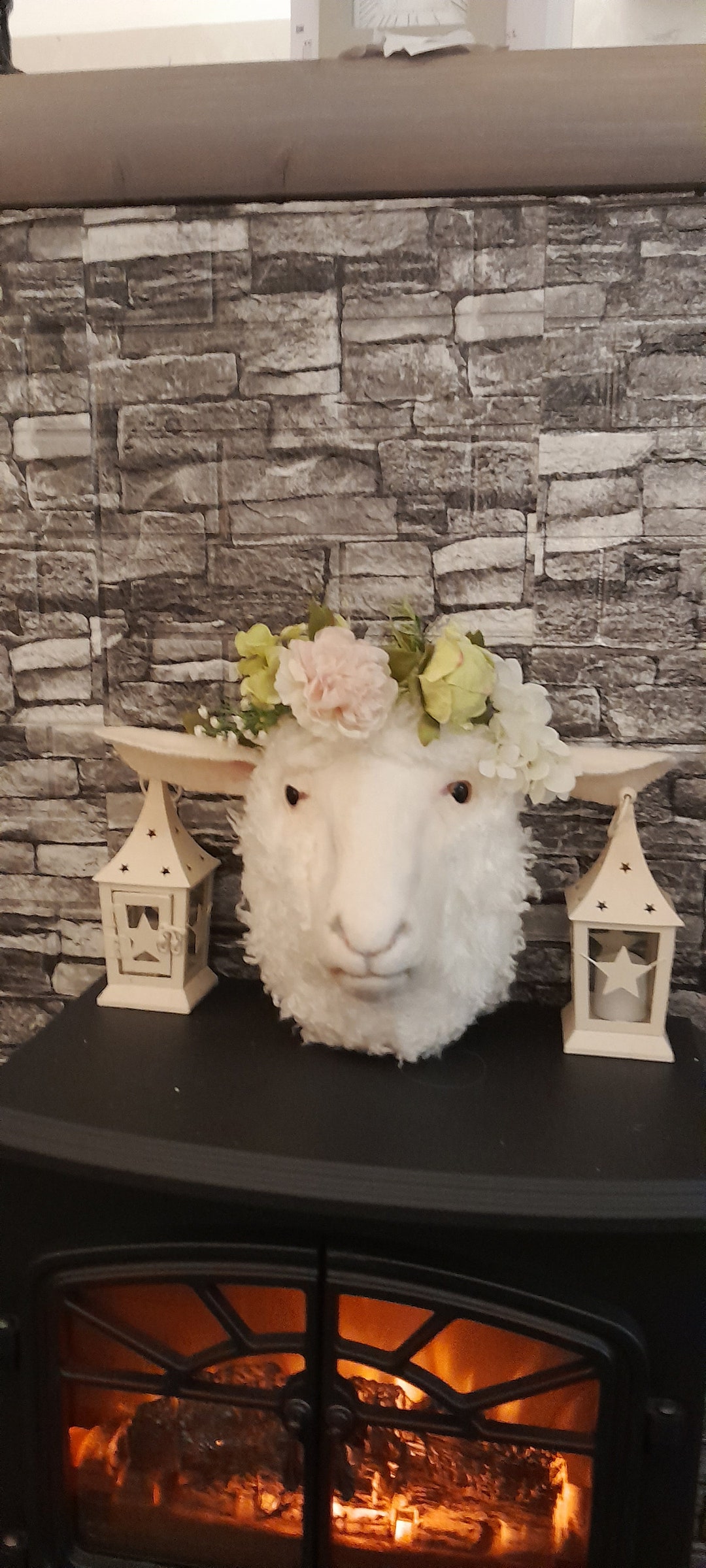Faux Taxidermy Lifesize Ewe Sheeps Head Textile Art, Soft Sculpture ...