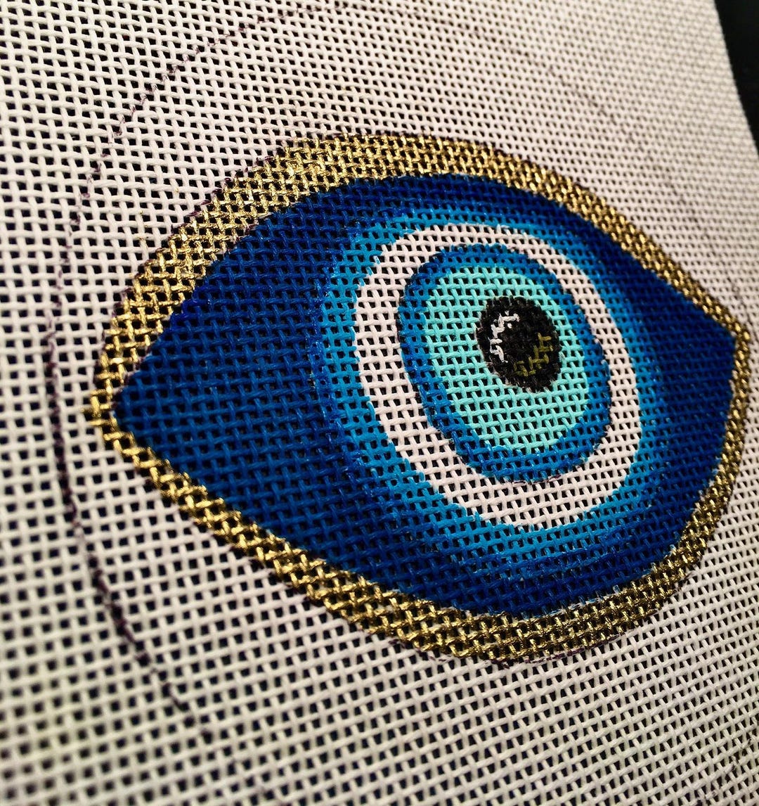 Evil Eye Needlepoint Canvas Ancient Symbol of Protection 4" Evil Eye ...