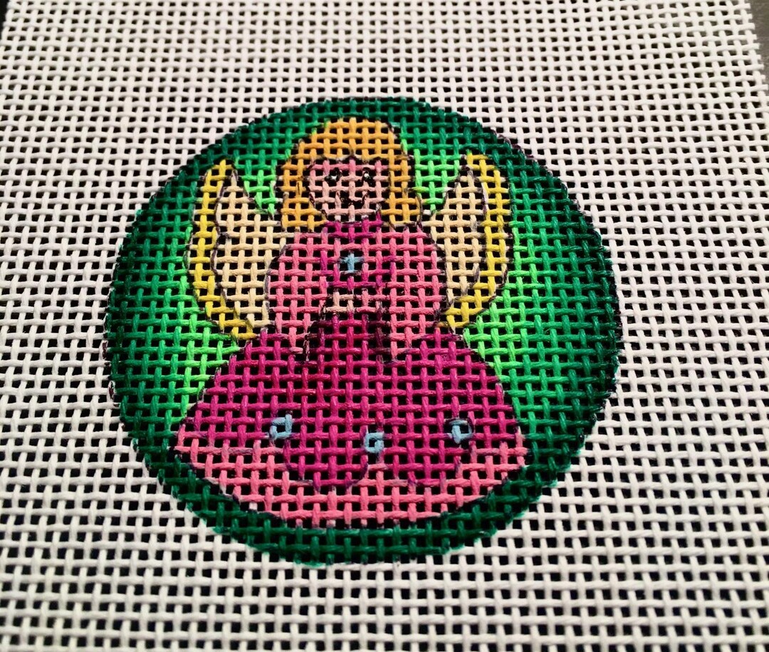 Pretty Angel Hand Painted Needlepoint Canvas, 4" Perfect Size Ornament ...
