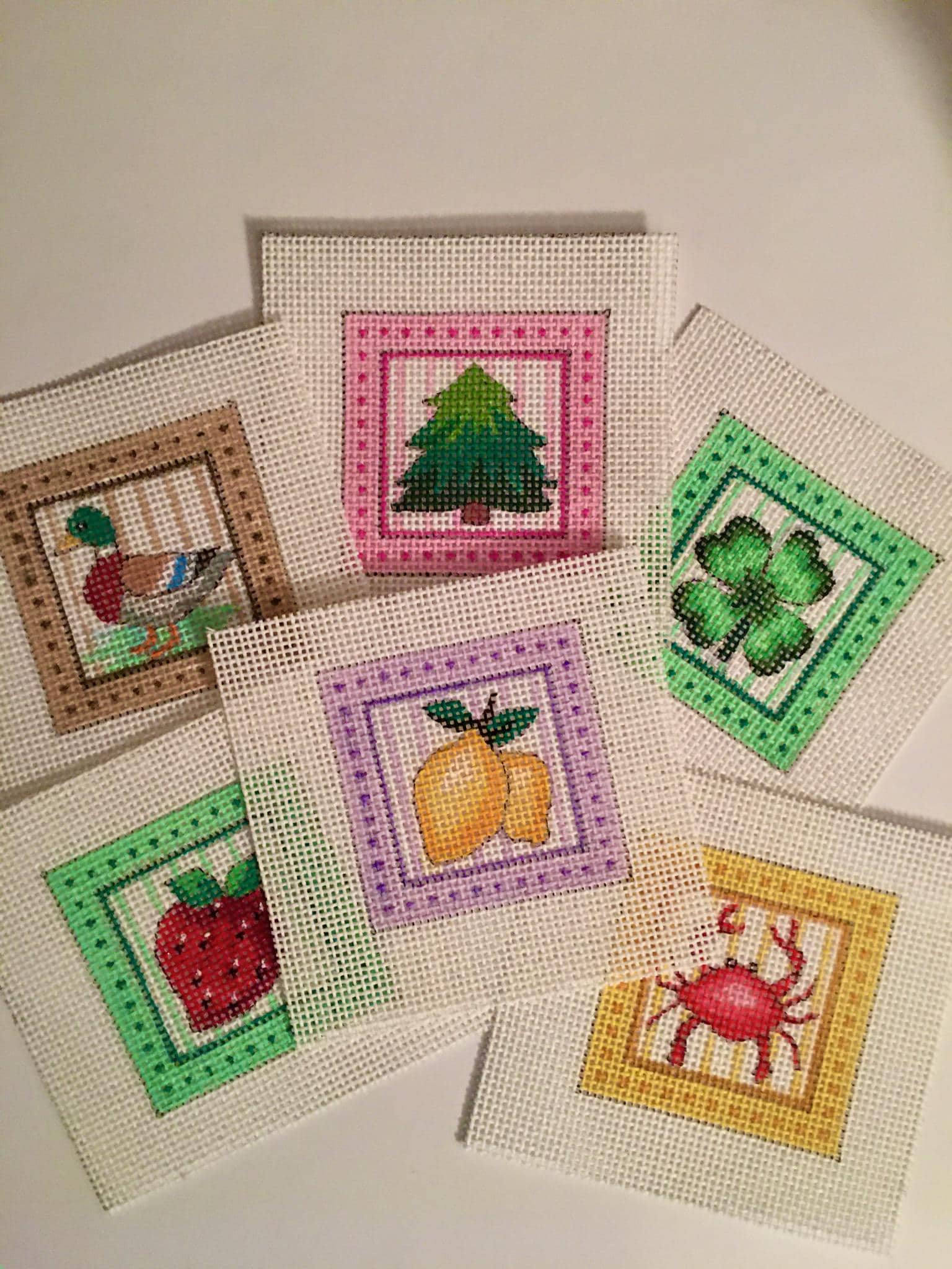 Mini Super Cute Bag Charms, Versatile, Needlepoint Hand Painted Canvas ...