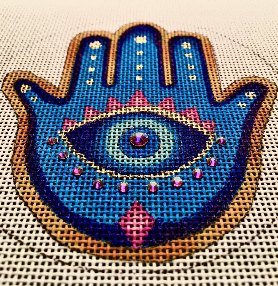 11 Swarovski Eye Sparkles Evil Eye Protection Hand Painted Needlepoint ...