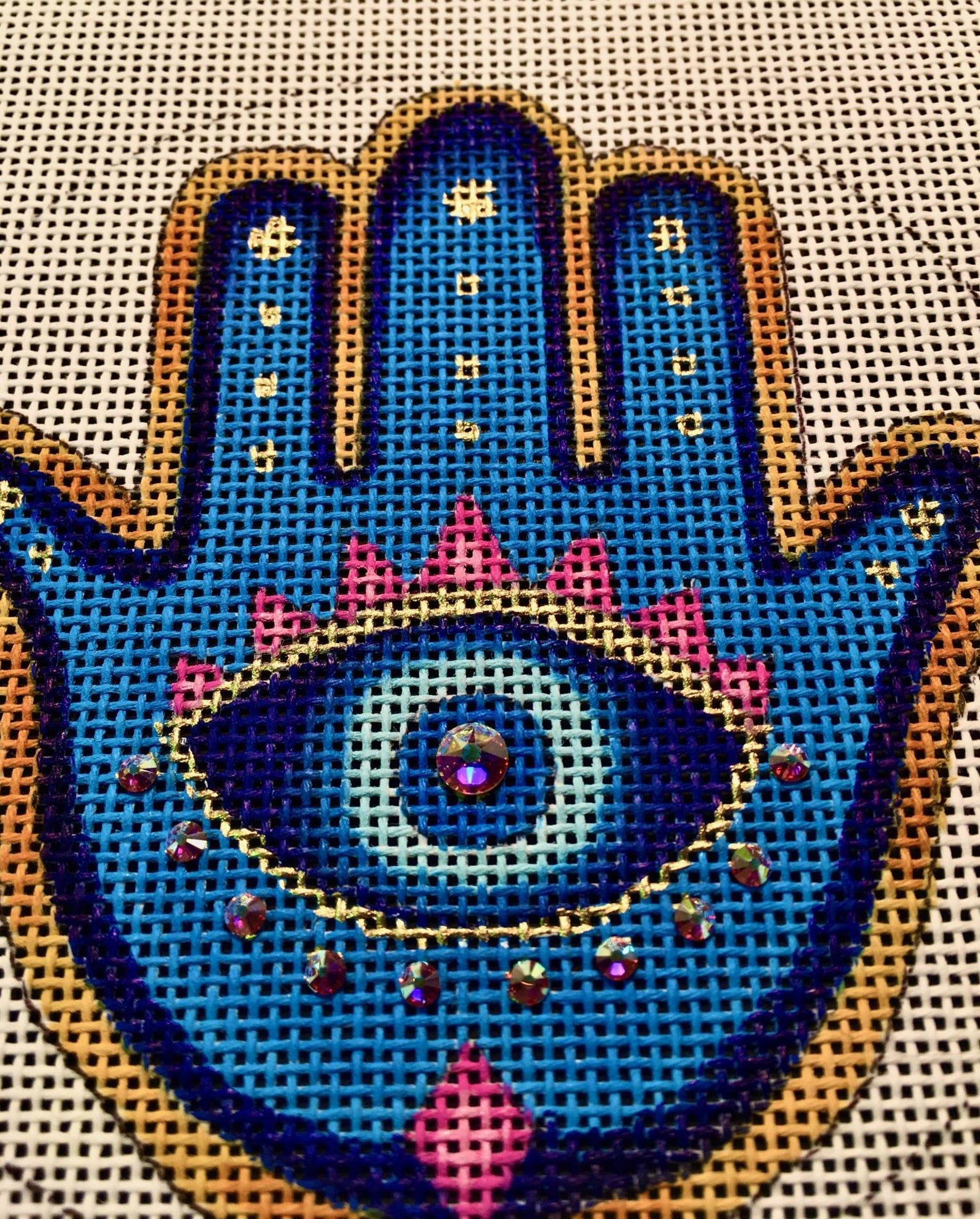 11 Swarovski Eye Sparkles Evil Eye Protection Hand Painted Needlepoint ...