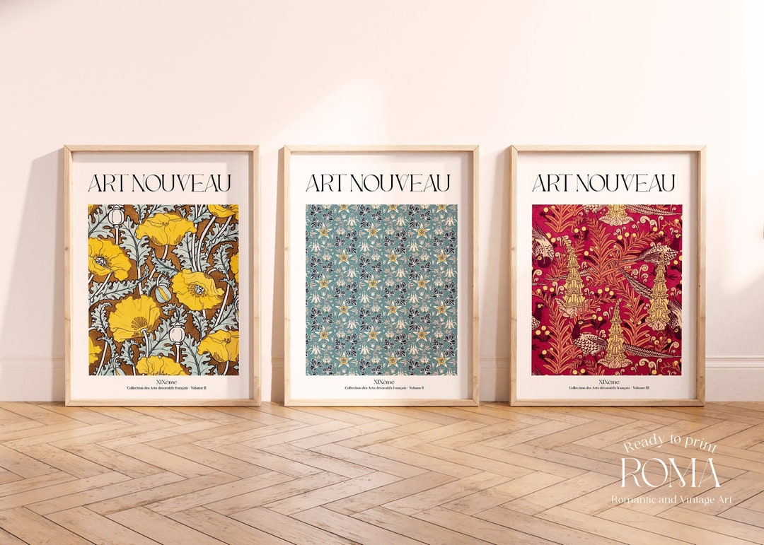 ART NOUVEAU Poster BUNDLE . Set of 5 Posters . Vintage Art Nouveau ...