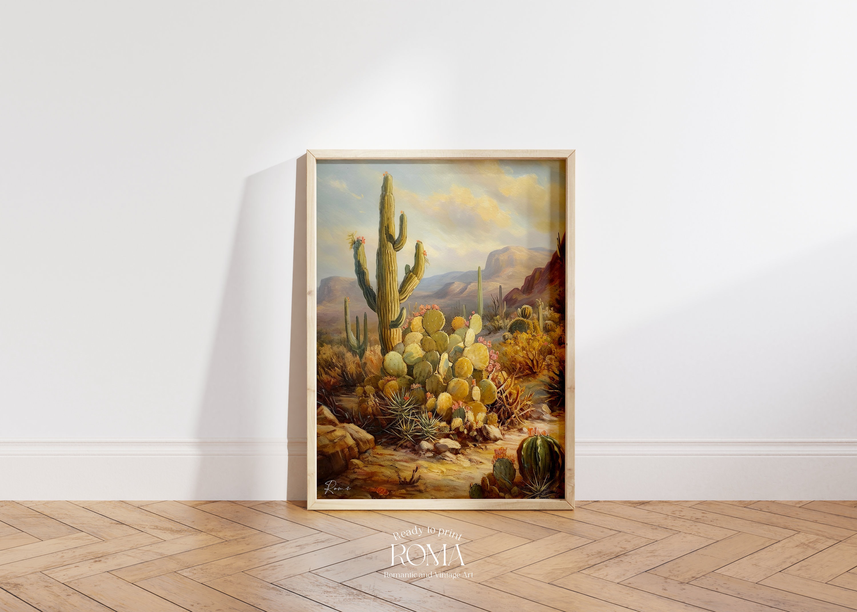 Saguaro Cactus Art . SET of 3 POSTERS . Cactus Desert Art . Arizona ...