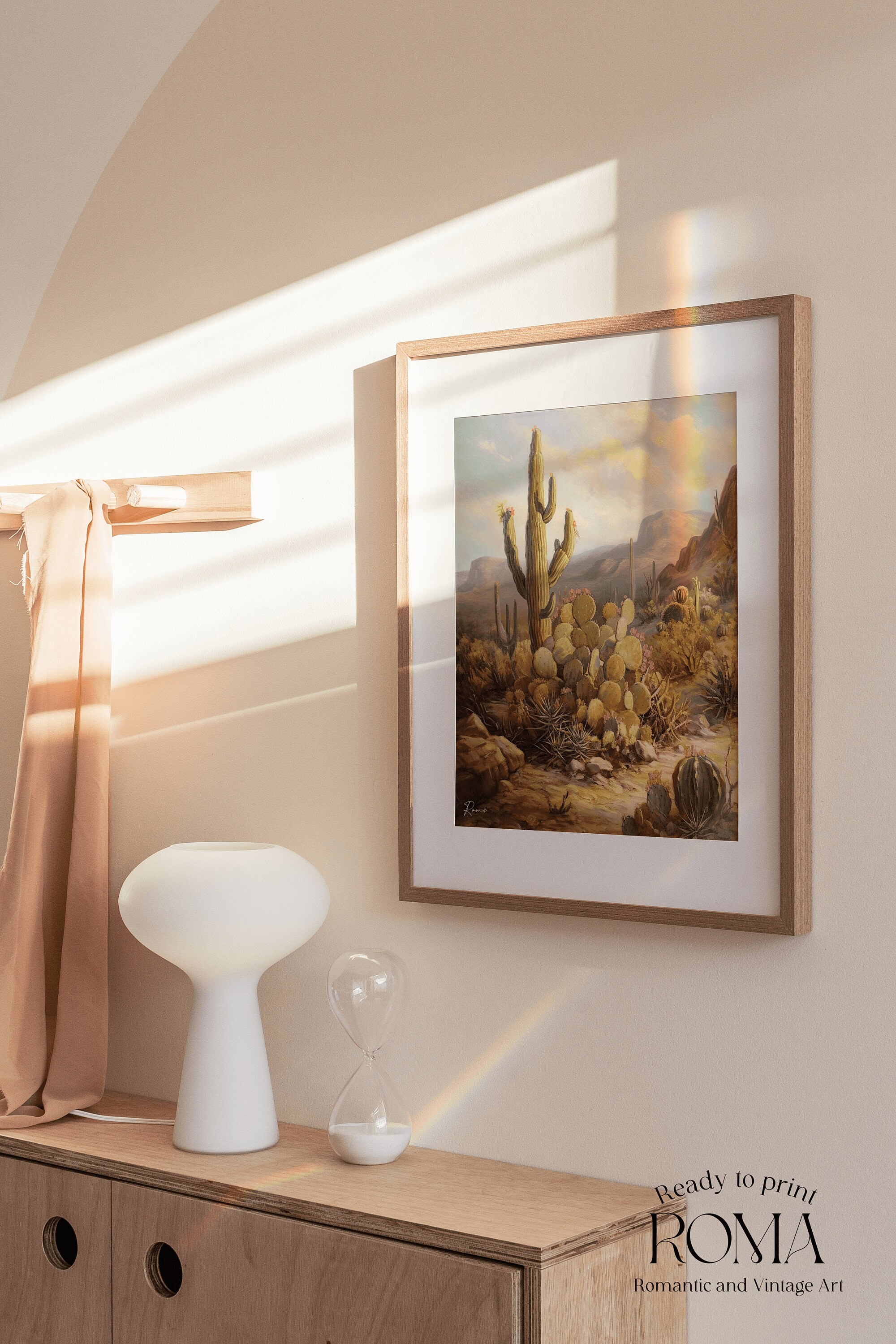 Saguaro Cactus Art . SET of 3 POSTERS . Cactus Desert Art . Arizona ...