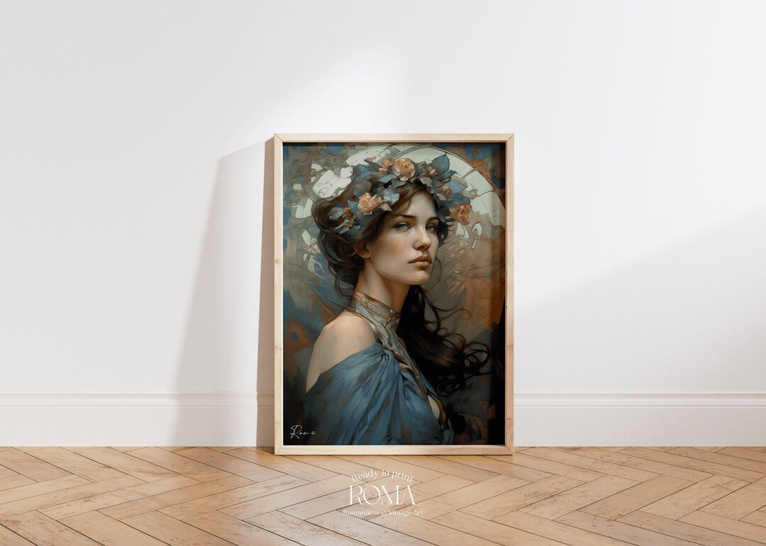 Floral Goddesses . Symbolic Goddess Art . Art Nouveau. Oil Painting ...