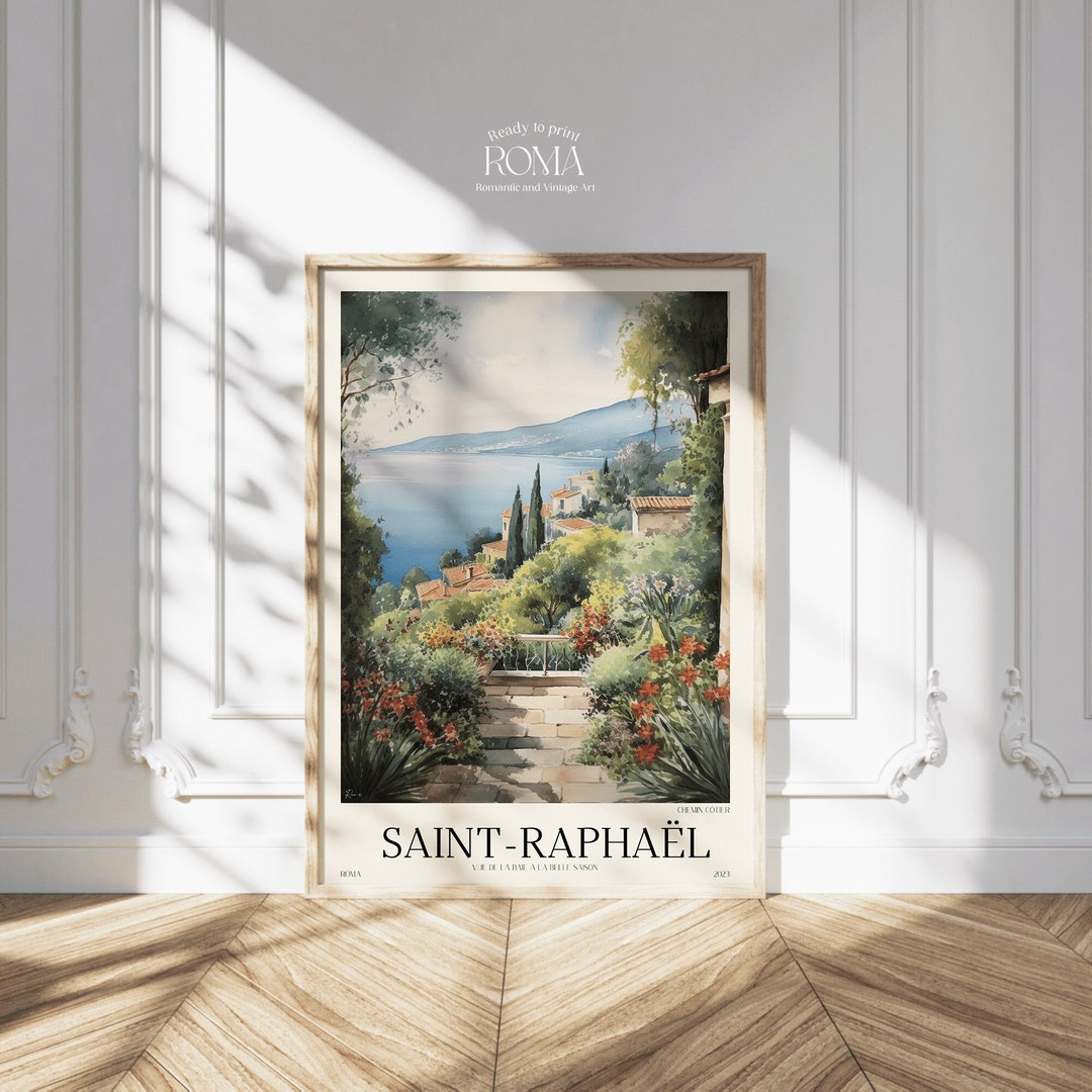 SAINT-RAPHAEL Poster . French Riviera Decor . Mediterranean Art ...