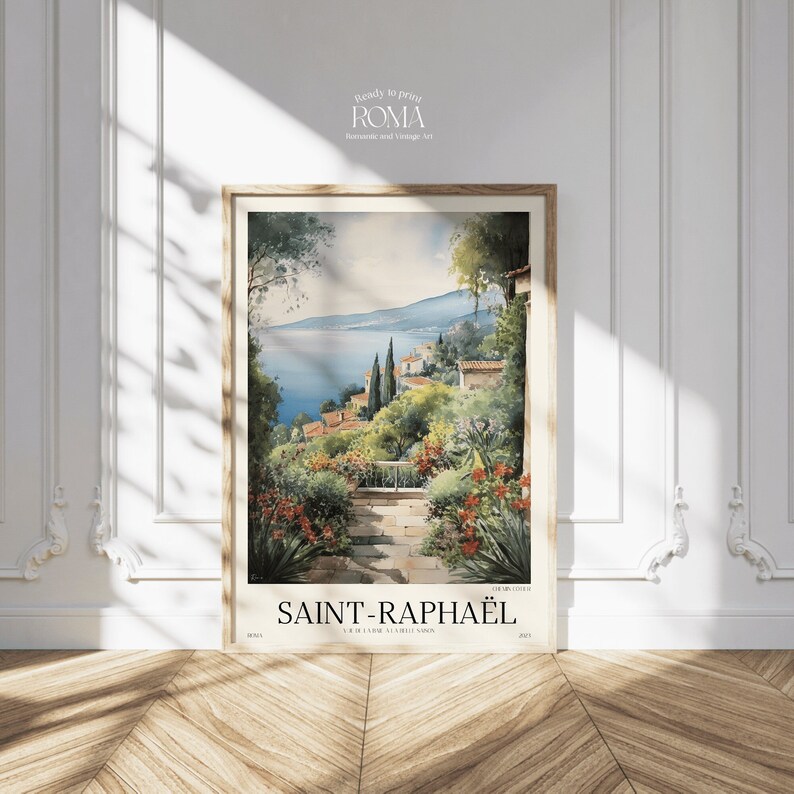 SAINT-RAPHAEL Poster . French Riviera Decor . Mediterranean Art ...