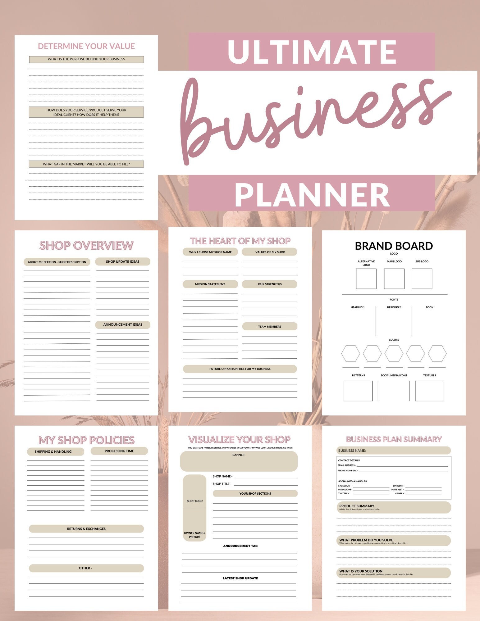 Business Planner Printable Plan for Your Business Today is the Day ...