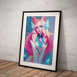 Ahri League of Legends Poster: Gamer Room Wall Art (digital Download ...