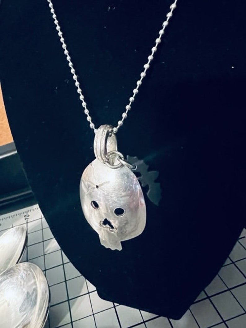 Halloween, Silver Skull and Bat, Necklace, Halloween Party, Costume ...