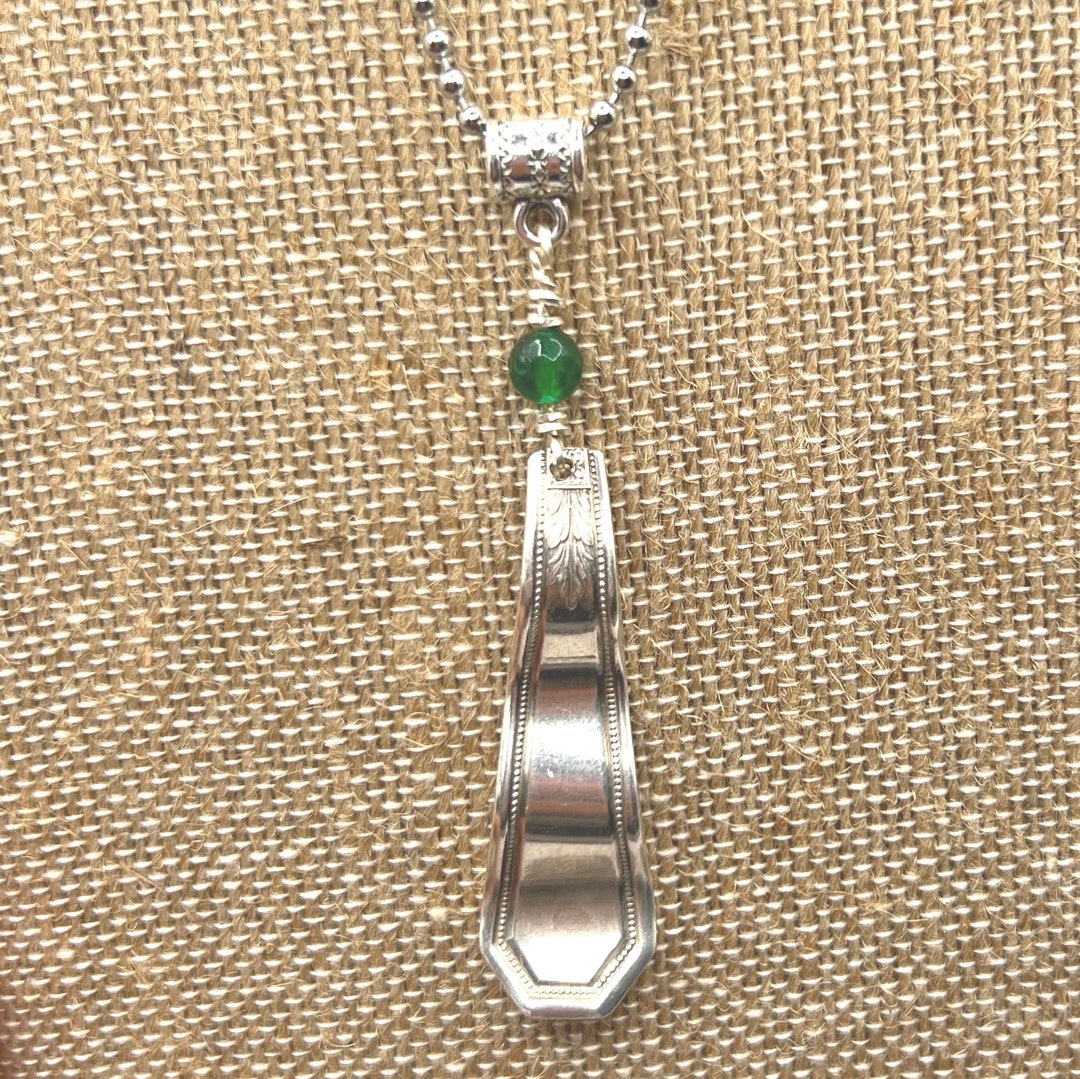 Silverplate Silverware Jewelry, Curled Spoon Handle Necklace, 2.4 Mm ...